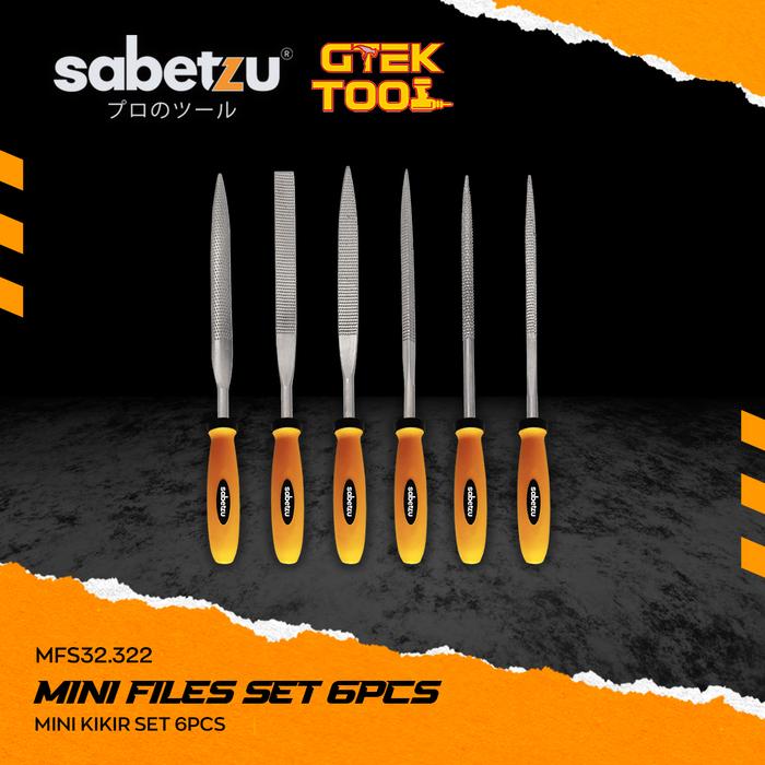 Jual Sabetzu Mini File Set Alat Kikir Besi Kayu 6Pcs 4x160mm - Kota ...