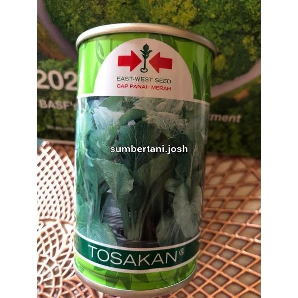 Jual Benih Sawi Hijau Caisim TOSAKAN 100 Gram Kemasan Kaleng Cap Panah ...