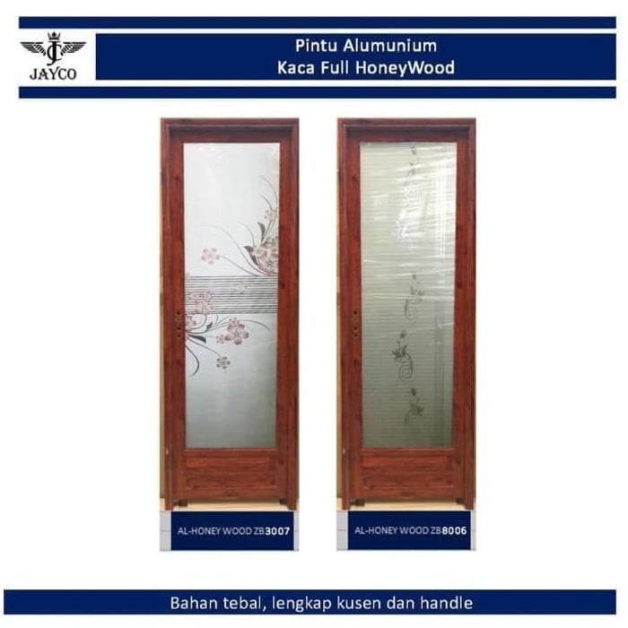 Jual Pintu Alumunium Aluminium Jayco Corak Kayu Kaca Full + Gagang ...