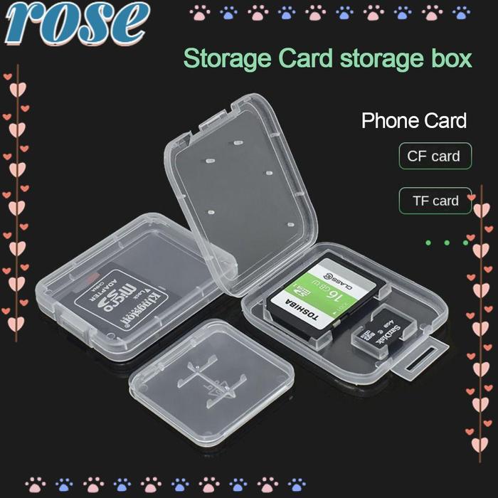 Jual ROSE Sd Memory Card Case Plastik Wadah Kartu Transparan Bening ...