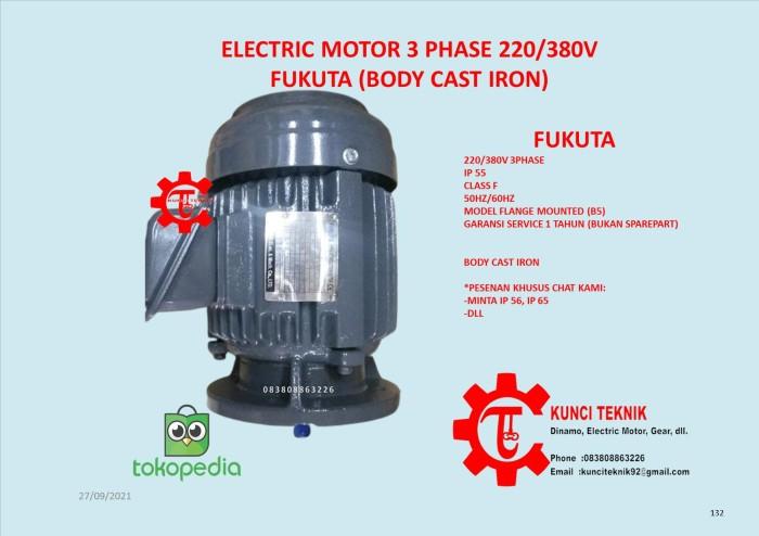Jual FUKUTA 5HP 3.7KW 3Phase 4Pole Elektro MotordinamoMotor Induksi B5 ...