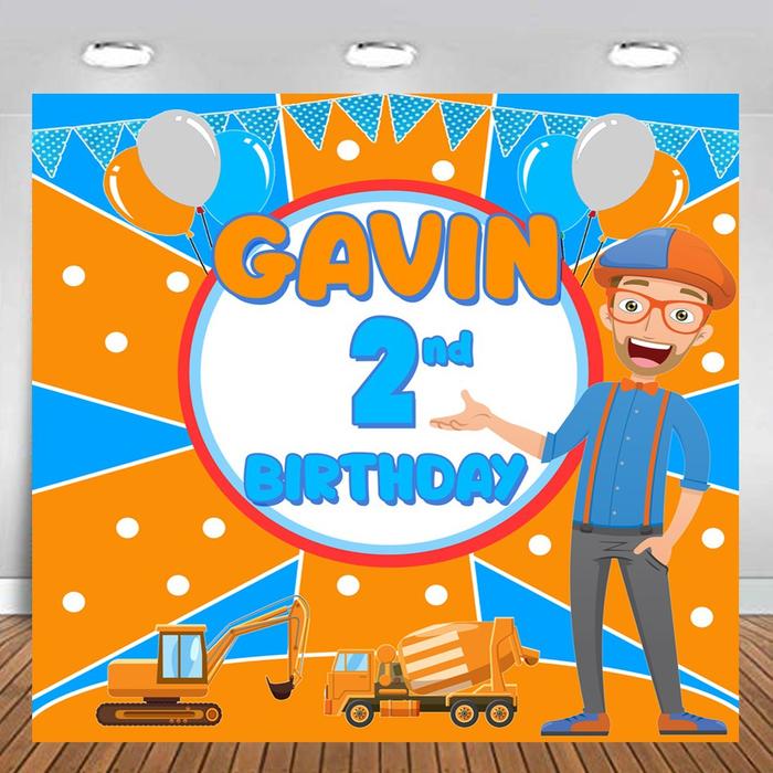 Jual Blippi Backdrop Flexi Birthday Spanduk Hiasan Dinding Ulang Tahun ...
