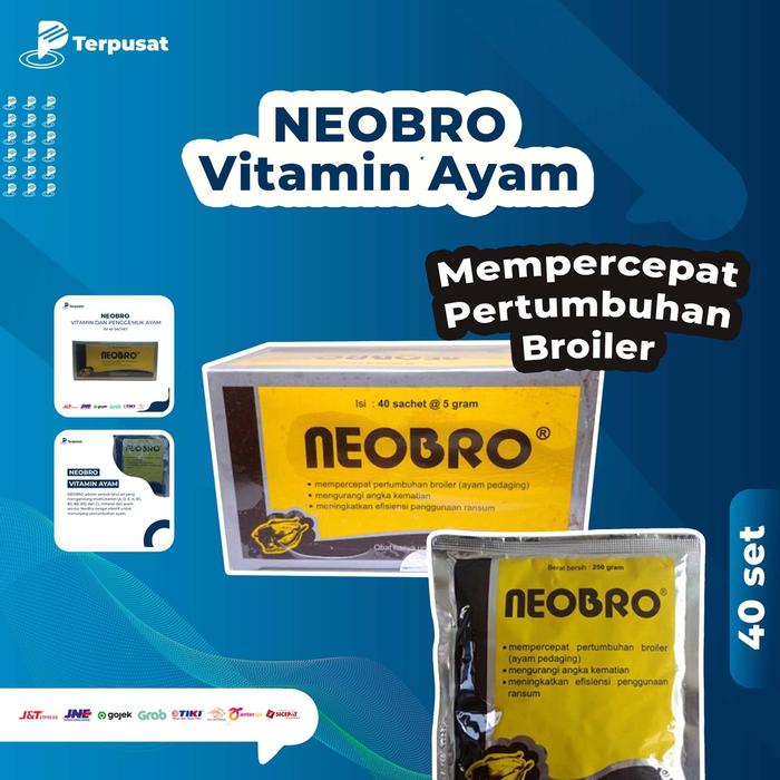 Jual Neobro Per 1 Pack Isi 40 Sachet @5 gram Obat Ayam Pertumbuhan ayam ...