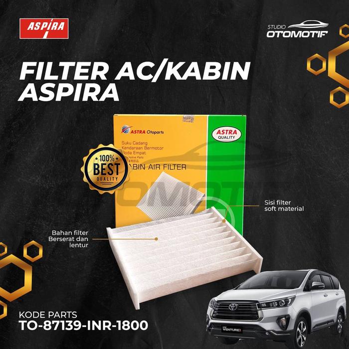 Jual ASPIRA FILTER AC INNOVA REBORN 2016-2022 FILTER KABIN TO-87139-INR ...