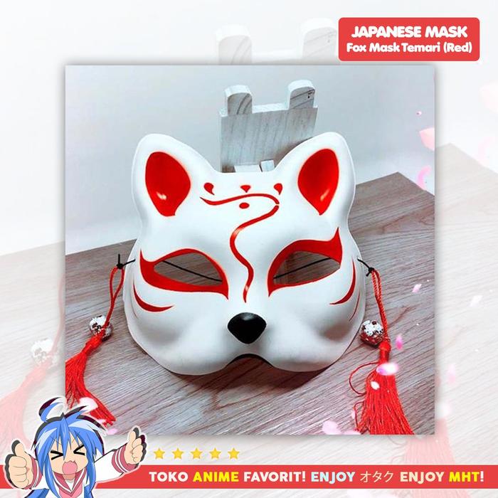 Jual Topeng Anime Jepang Rubah Kitsune Bola Temari Fox Half Mask ...