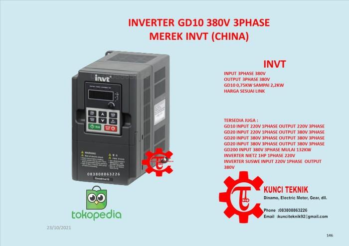 Jual Inverter INVT GD10 2.2Kw China In 380v 3phase Out 380v 3phase ...