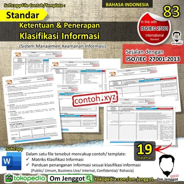 Jual Promo [Softcopy] Contoh Standar Klasifikasi Informasi Sesuai ...