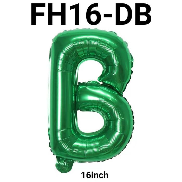 Jual FH16-D Balon foil huruf abjad nama 16 inch 40 cm hijau ijo green ...