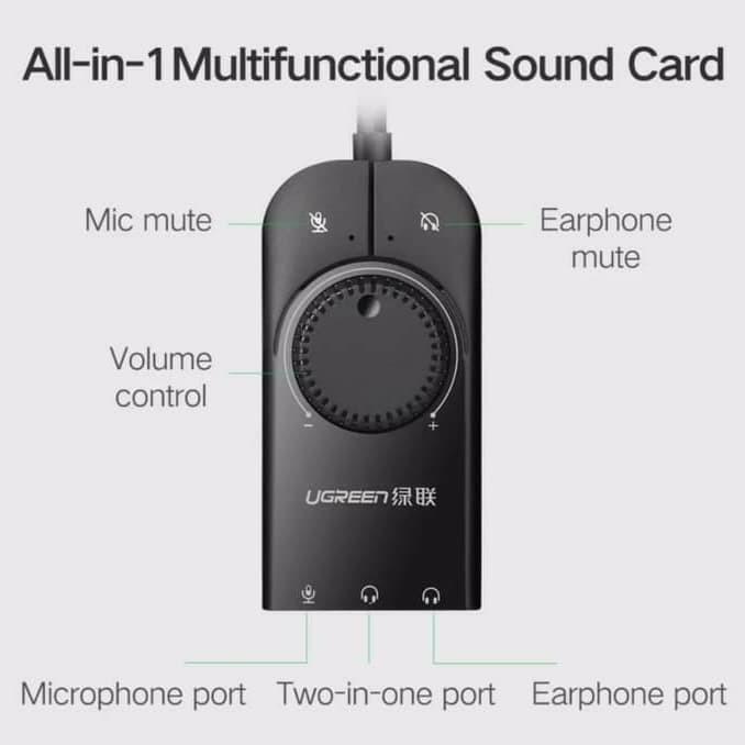 Jual Ugreen Usb Sound Card Eksternal Audio Adapter With Volume - 15cm ...