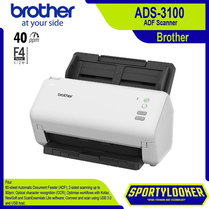 Jual Brother ADS3100 / ADS-3100 / ADS 3100 ADF Scanner | 40 ppm - Kota ...