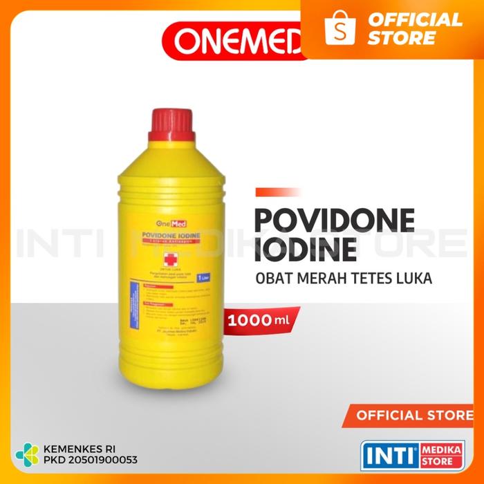 Jual ONEMED - POVIDONE IODINE 1 L Obat Merah Tetes Luka Antiseptik P3K ...