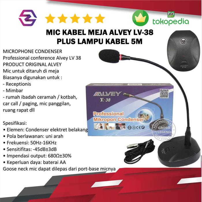 Jual Microphone Mic Kabel Meja Alvey LV-38 Plus Lampu dan Kabel 5 m - Kab. Banyumas - GROSIR ...