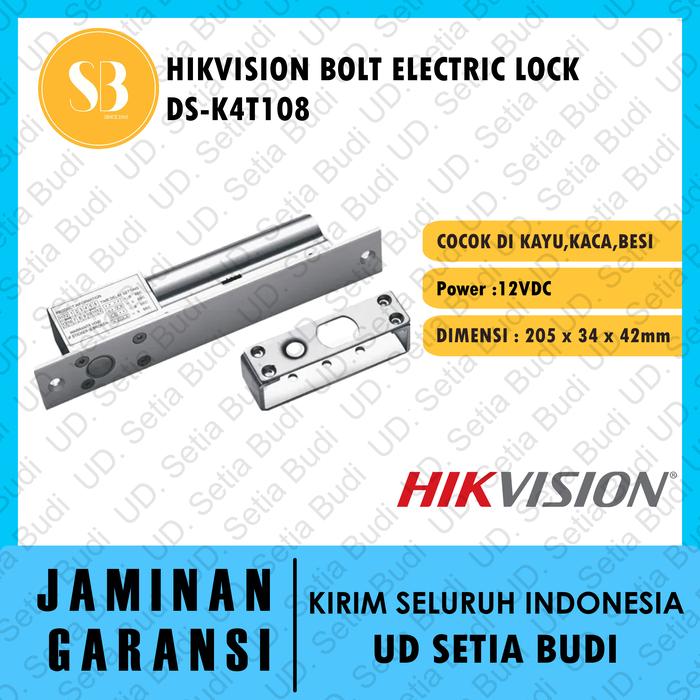 Jual Value Series Bolt Electric Lock Hikvision DS-K4T108 - Kota ...