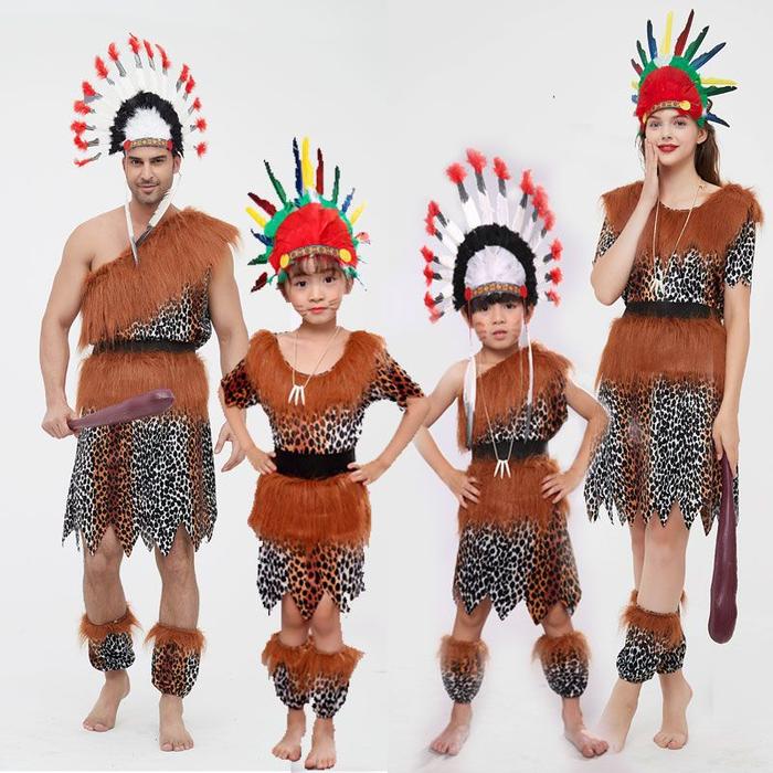 Jual Â kostum Afrika Pakaian Orang Tua-anak Suku Primitif Gila Penduduk ...