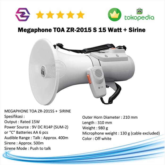 Jual Megaphone TOA ZR-2015 S 15 Watt + Sirine - Kab. Banyumas - GROSIR ...