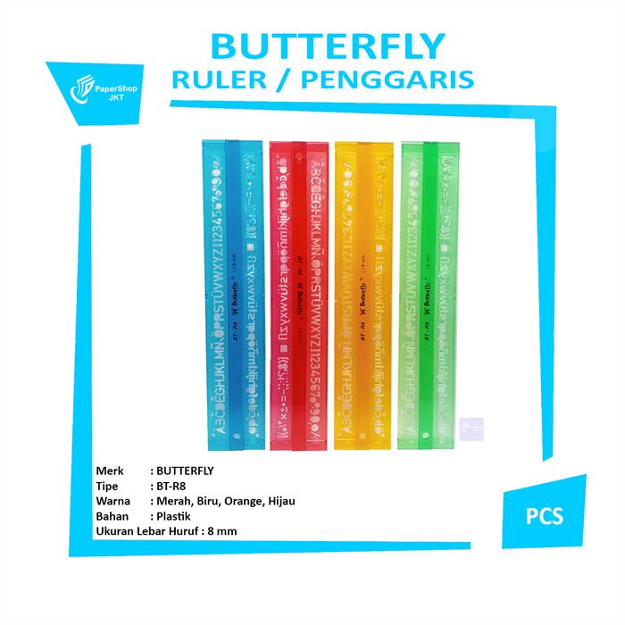 Jual BUTTERFLY - Penggaris Sablon Huruf 8mm BT-R8 - Pcs - Jakarta Utara ...