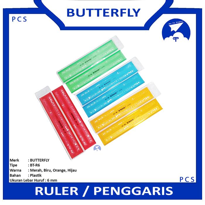 Jual BUTTERFLY - Penggaris Sablon Huruf Dan Angka Kecil 6mm BT-R6 - Pcs ...