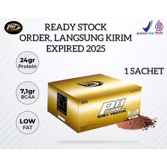 Jual PH Shine Whey Protein 1 Sachet 38 gram Pro Hybrid Whey Protein ...