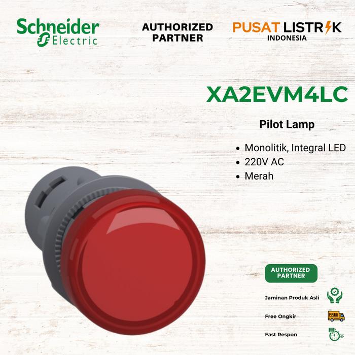 Jual SCHNEIDER ROUND PILOT LAMP RED 22MM 220 V AC XA2EVM4LC - Jakarta ...