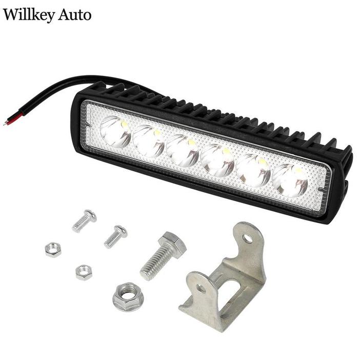 Jual Lampu Lampu Sorot Kerja LED 18W 800LM 6000K Mobil Putih Spot Beam ...