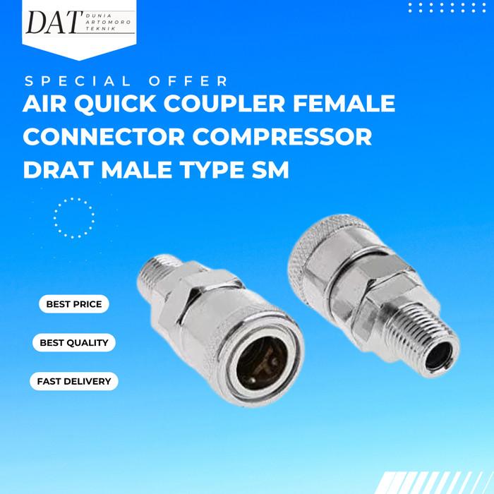 Jual SM 40 Quick Coupler Female Connector Compressor Drat Male 1/2 Inch ...
