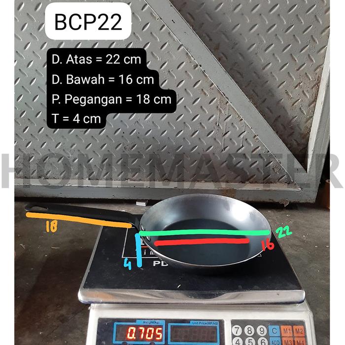 Jual Black Carbon Steel/Besi Karbon Hitam Frying Pan/Panci/Skillet BCP ...