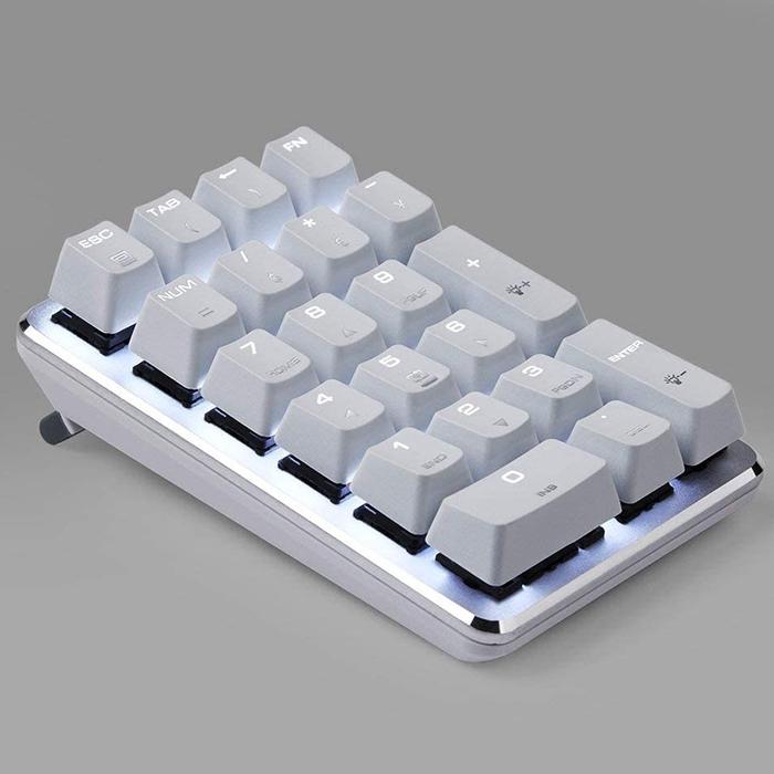Jual 21 Keys White Backlit Mechanical Numeric Keypad Numpad with Cherry ...