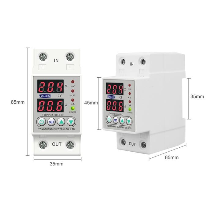 Jual Din Rail Dual Display Adjustable over Voltage Arus Dan Bawah ...