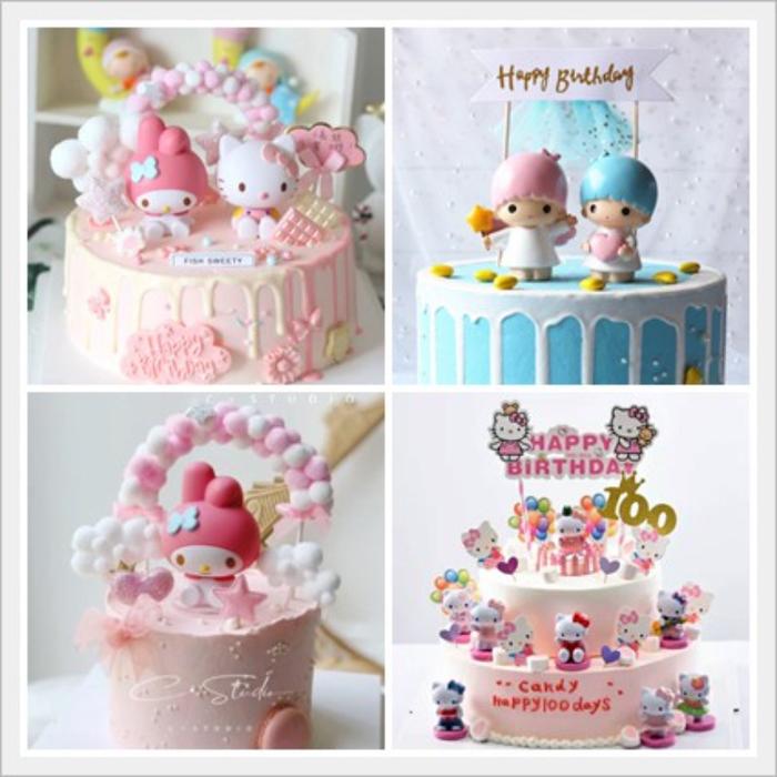 Jual hiasan kue cake topper melody kt kucing sanrio hello kitty model ...