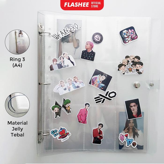Jual Binder Transparan A4 3 ring untuk Binder Photocard Polaroid Binder ...