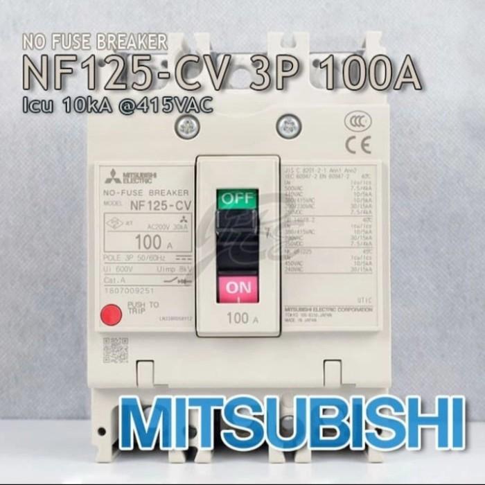 Jual MCCB NFB Mitsubishi NF125-CV 3P 100A Original Japan Best - Jakarta Selatan - H-DE ...