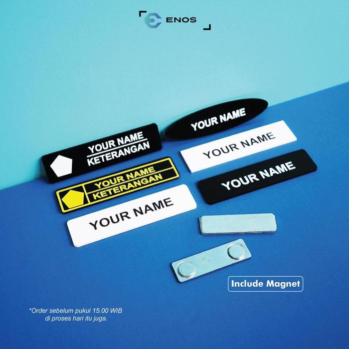 Jual Name Tag Acrylic / Nameplate Chest / Magnet / Nametag Print Uv ...