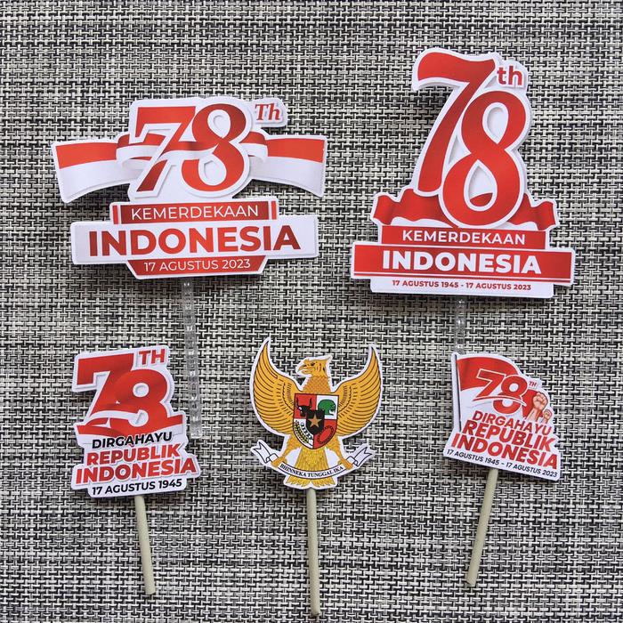 Jual Topper Dirgahayu RI 17 agustus kemerdekaan hiasan cake tumpeng ...