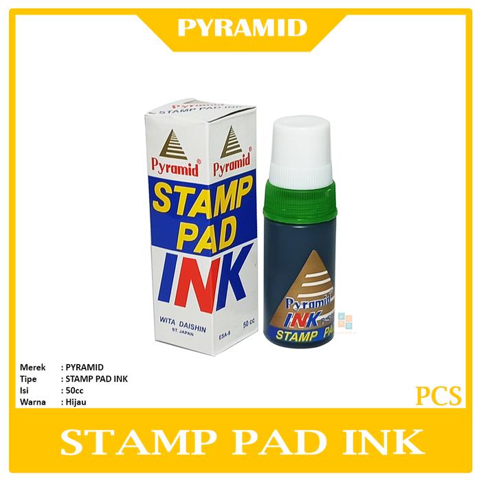 Jual PYRAMID - Tinta Stempel/Refill Ink/Pyramid Stamp Pad Ink Hijau ...