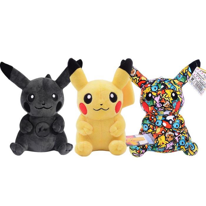 Jual Pokemon Stuffed Plush Doll Toys 20Cm Graffiti Black Pikachu - Kota ...
