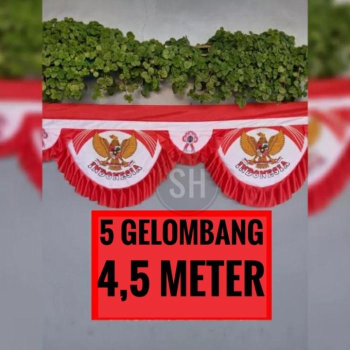 Jual Bendera Umbul Umbul Bekron Background Garuda 5 Gelombang Satin Veles - Kota Tangerang ...