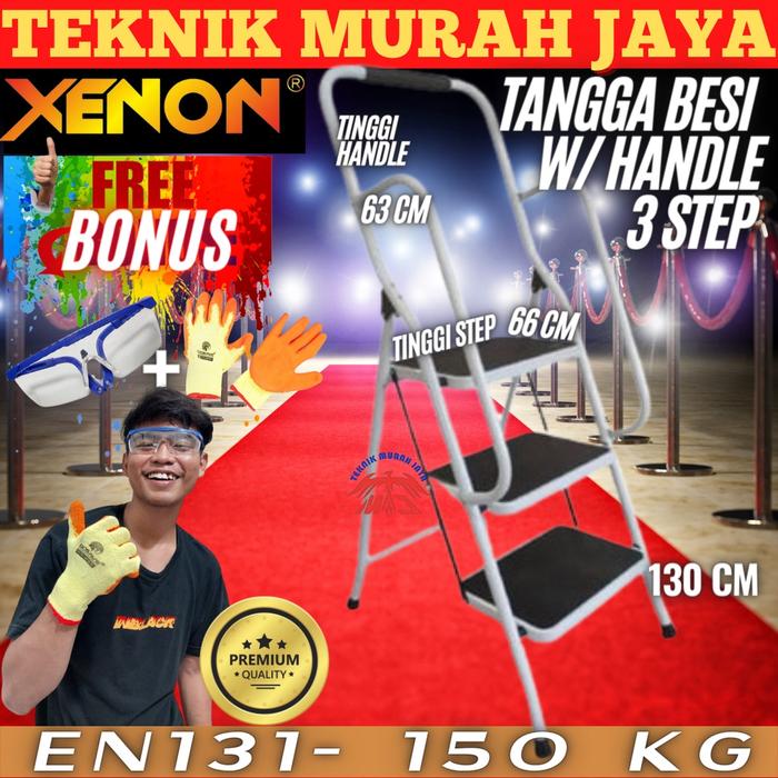 Jual XENON Tangga Rumah Lipat Besi HANDLE Ladder 3 Step Lebar Pegangan ...