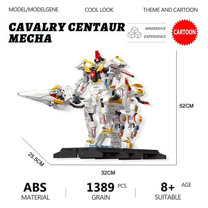 Jual Moc Cartoon Cavalry Centaur Mecha Deformable Robots Model - Kota ...