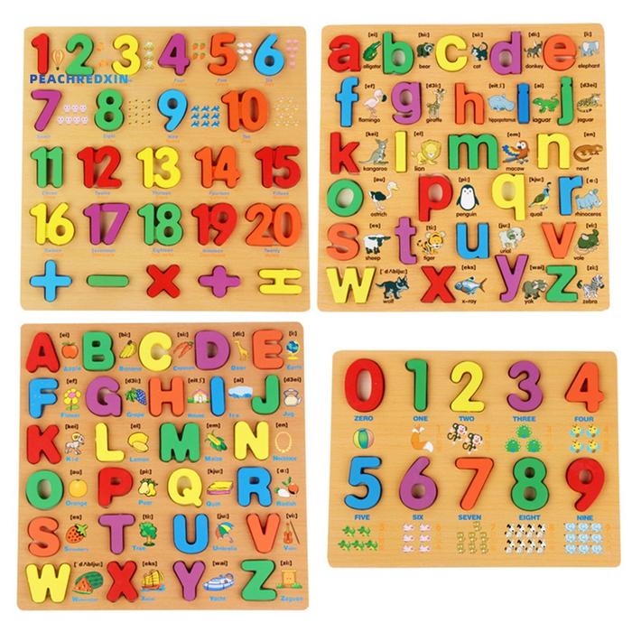 Jual Peac-anak Edukasi Dini Puzzle Kayu Tangan Menggenggam Angka ...