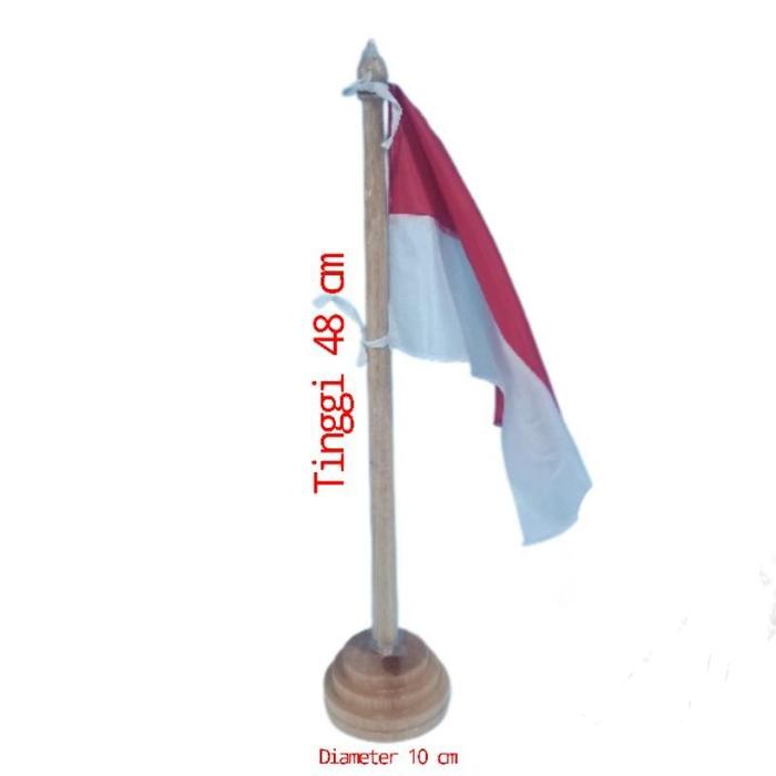 Jual Tiang Bendera Meja Kayu Bendera Meja + Bendera Merah Putih - Kota ...