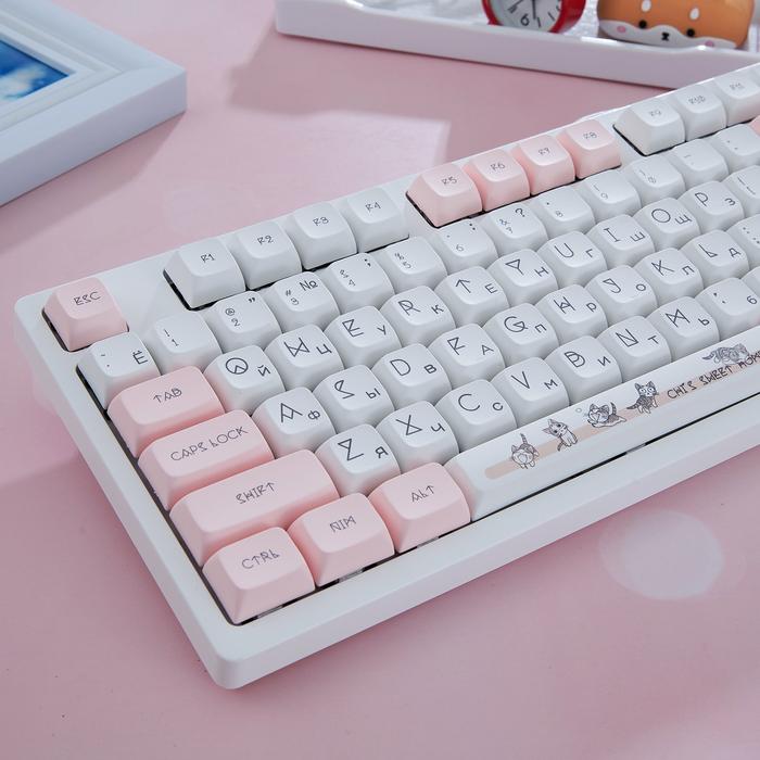 Jual FTP Cute Mechanical Keyboard Russian LED Backlit 96 Keys Wired B ...