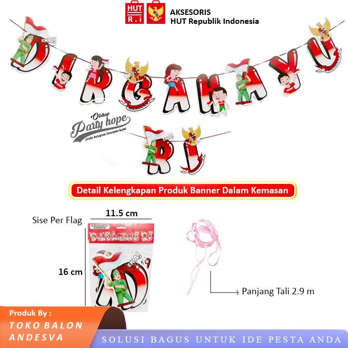 Jual Banner Dirgahayu RI SHAPE Bunting Flag Dirgahayu RI Bendera HUT RI ...