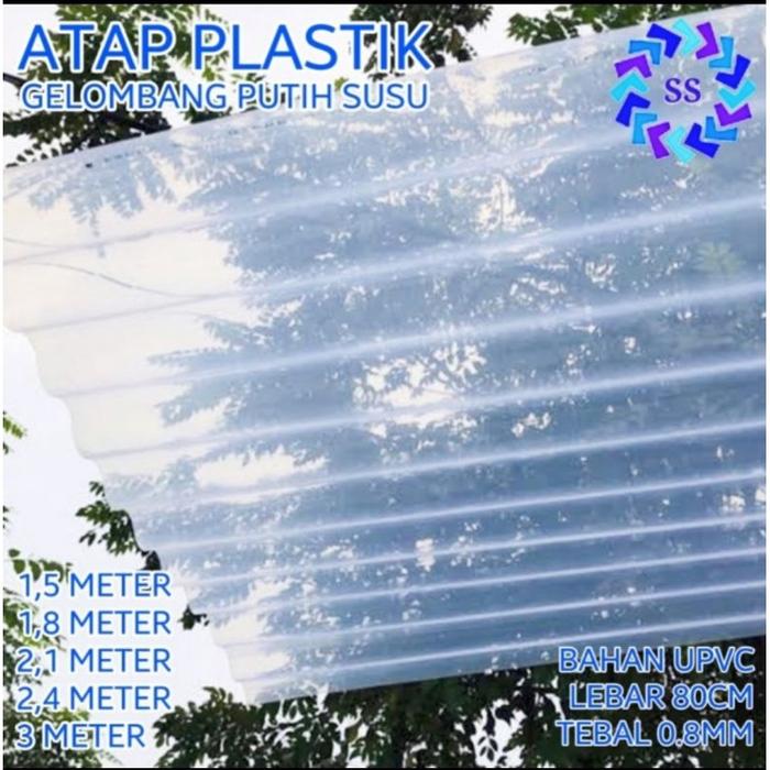 Jual ATAP PLASTIK GELOMBANG ASBES KECIL PUTIH SUSU TRANSPARAN TEBAL 0 ...