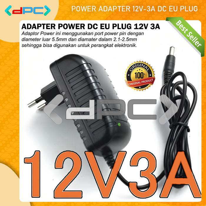 Jual Power Adaptor Listrik DC 12V 3 Ampere Power Supply - Jakarta Barat ...
