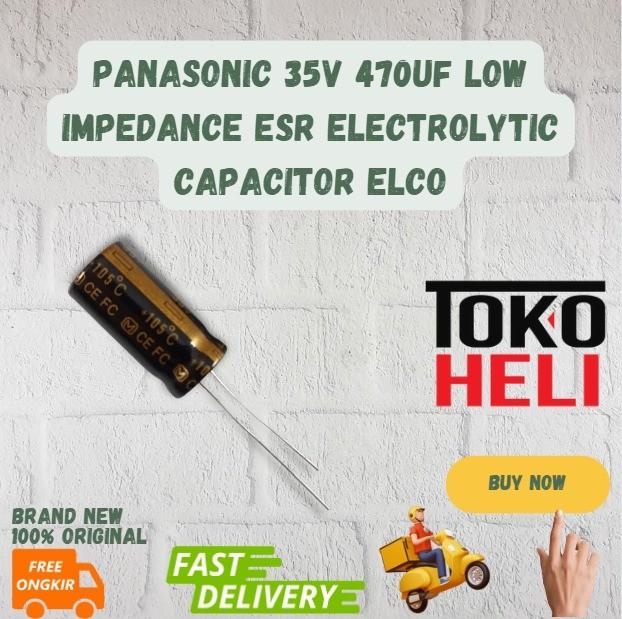 Jual Panasonic 35V 470uf Low Impedance ESR Electrolytic Capacitor Elco ...