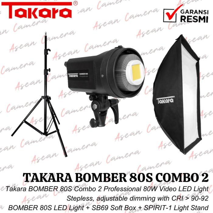 Jual Takara BOMBER 80S Professional 80W Video LED Light - LED COMBO ...