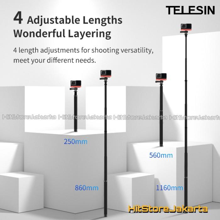 Jual Telesin Carbon Fiber Monopod 1.16 Meter Invisible Stick Insta360 ...