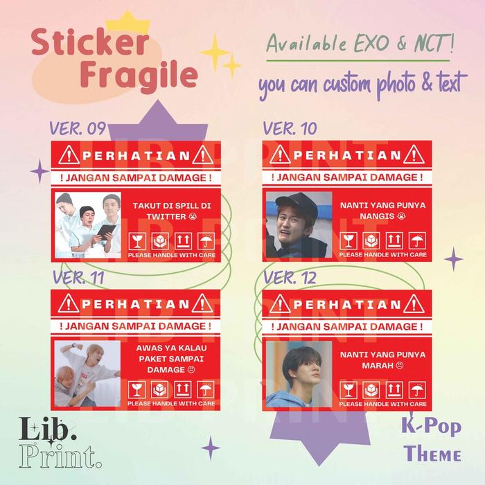 Jual Sticker Fragile / Sticker Kpop Exo NCT Custom / Sticker Lucu Korea ...