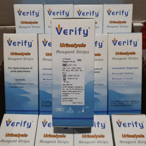 Jual VERIFY - Urinalysis Reagen 10 Parameter isi 100's / Urine Strip ...