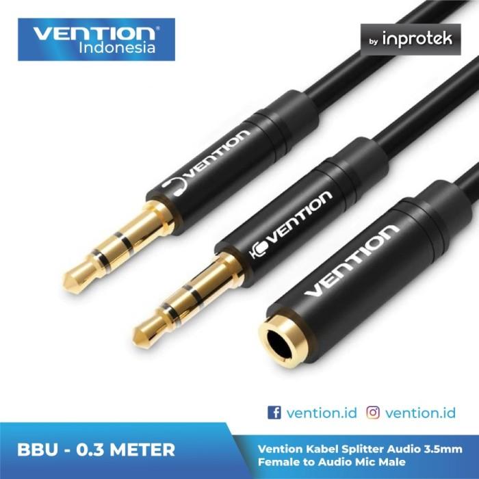 Jual Vention BBU Kabel Aux Splitter 3.5mm 1 Female to 2 Male Audio & Mic - Kota Bandung - THEONE ...